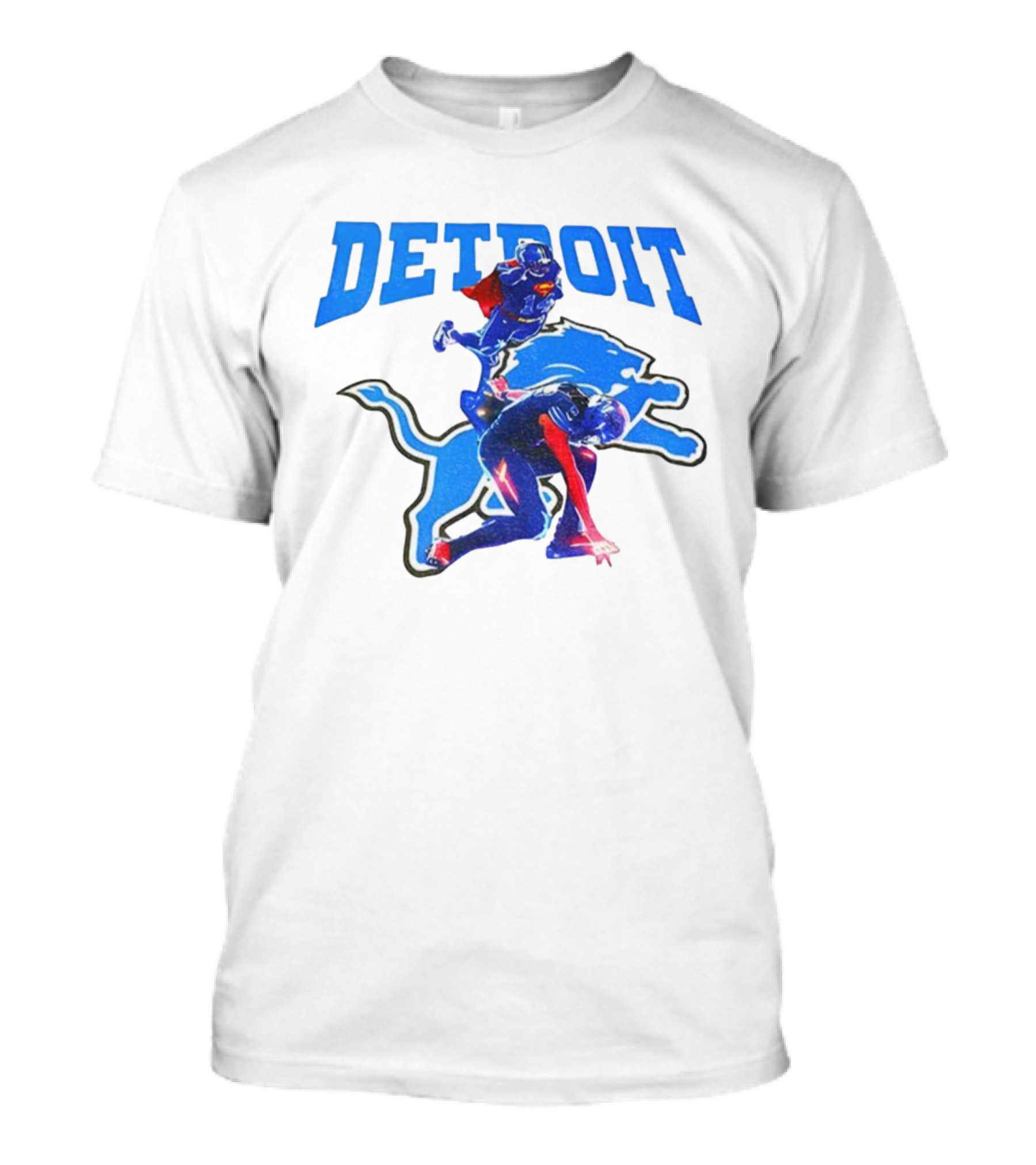 Detroit Lions Superman Crossover Athlete Leap T-Shirt
