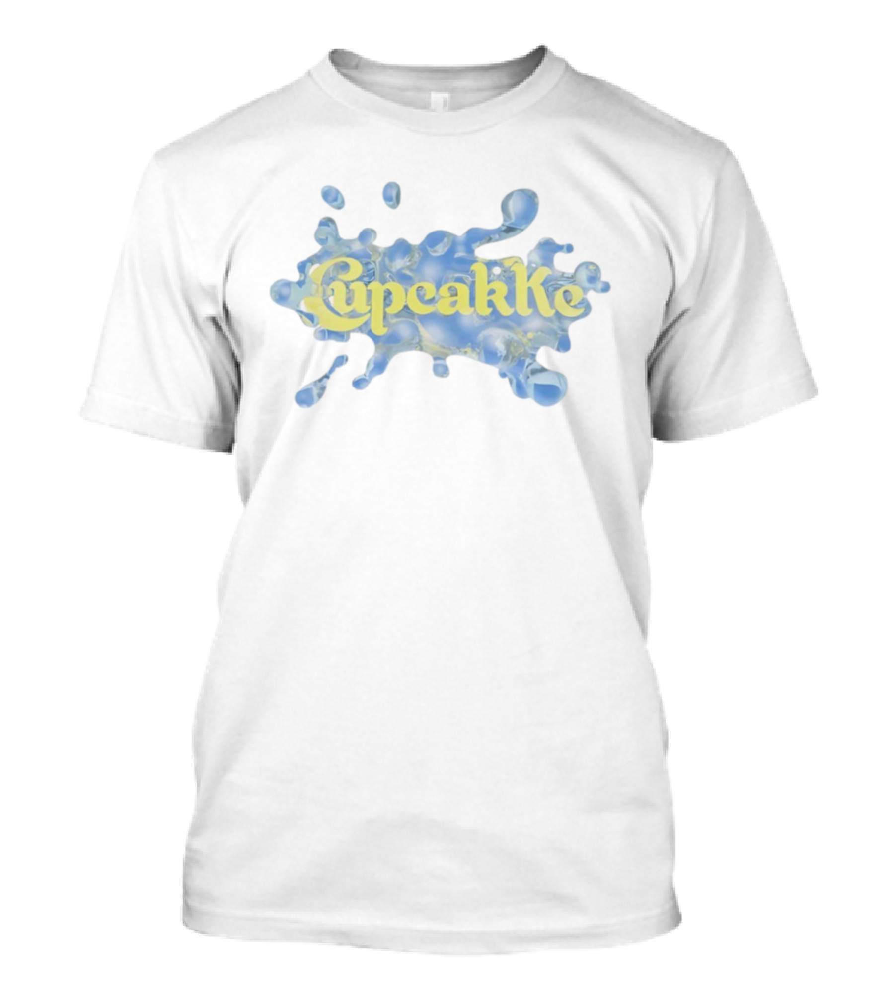 Cupcakke Yellow Text Blue Splash Design T-Shirt