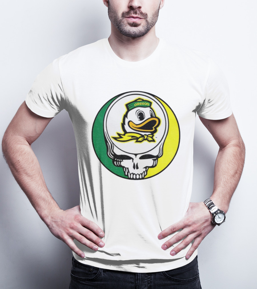 Grateful Ducks Oregon Ducks Grateful Dead Skull Icon Fusion T-Shirt