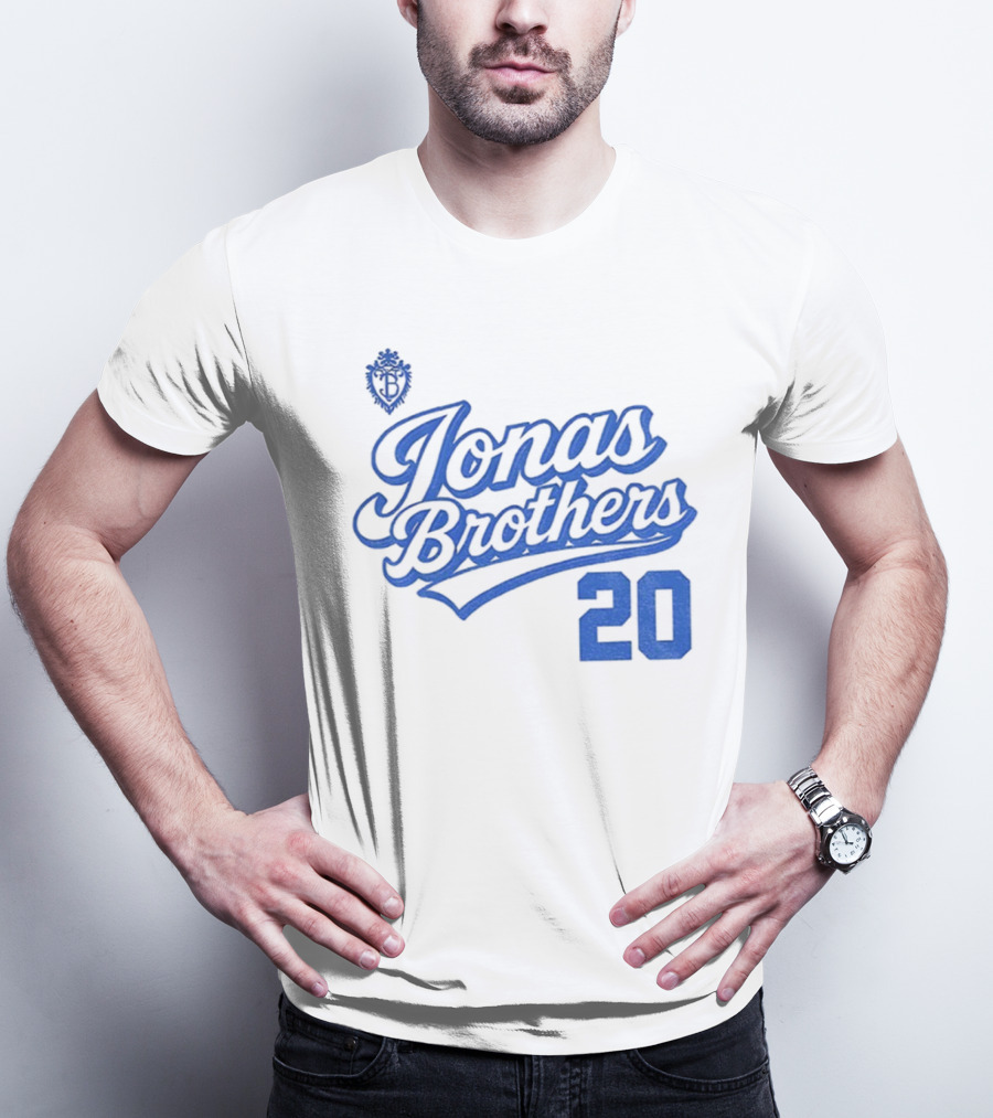 Jonas Brothers Blue Script 20 Tour Design T-Shirt
