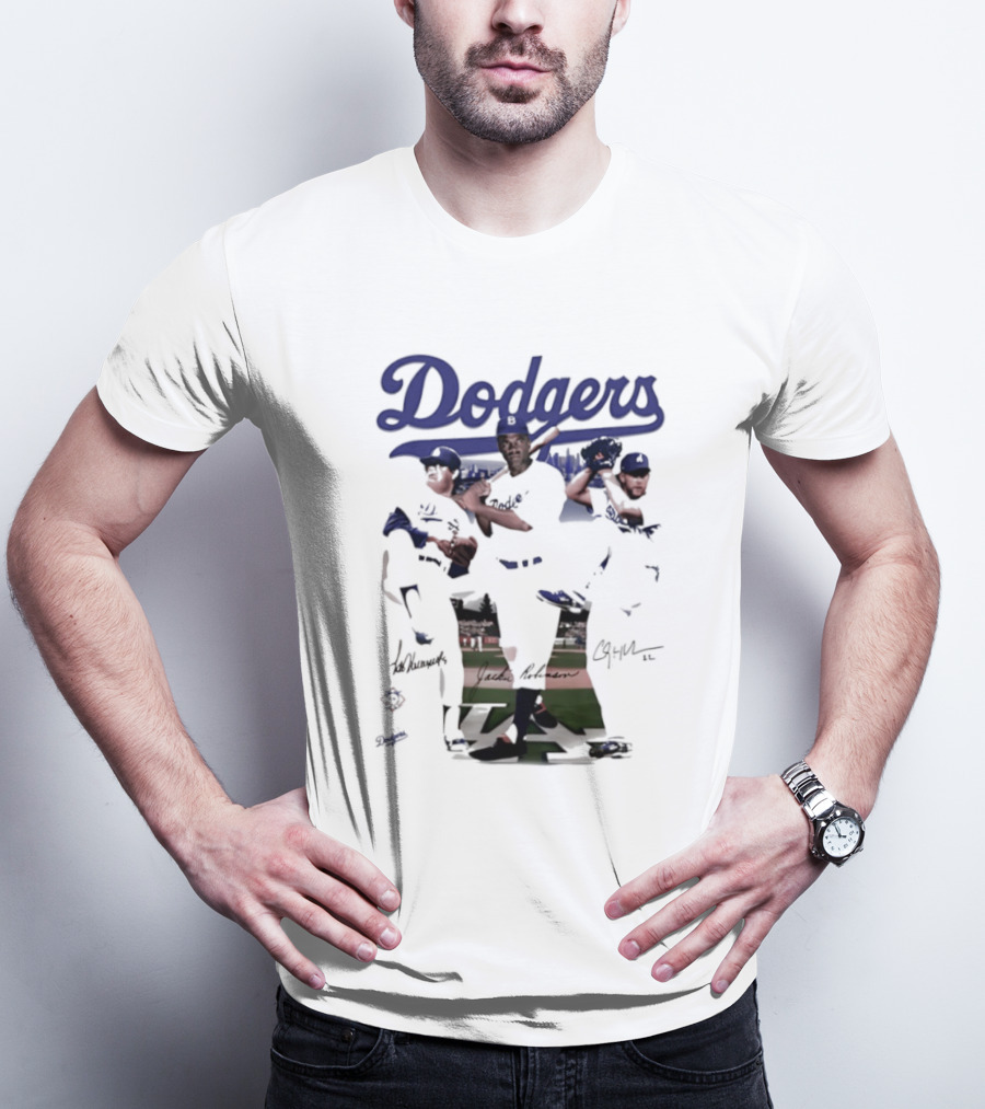 Los Angeles Dodgers Mookie Betts Steve Sax Clayton Kershaw Signatures Vintage Style T-Shirt