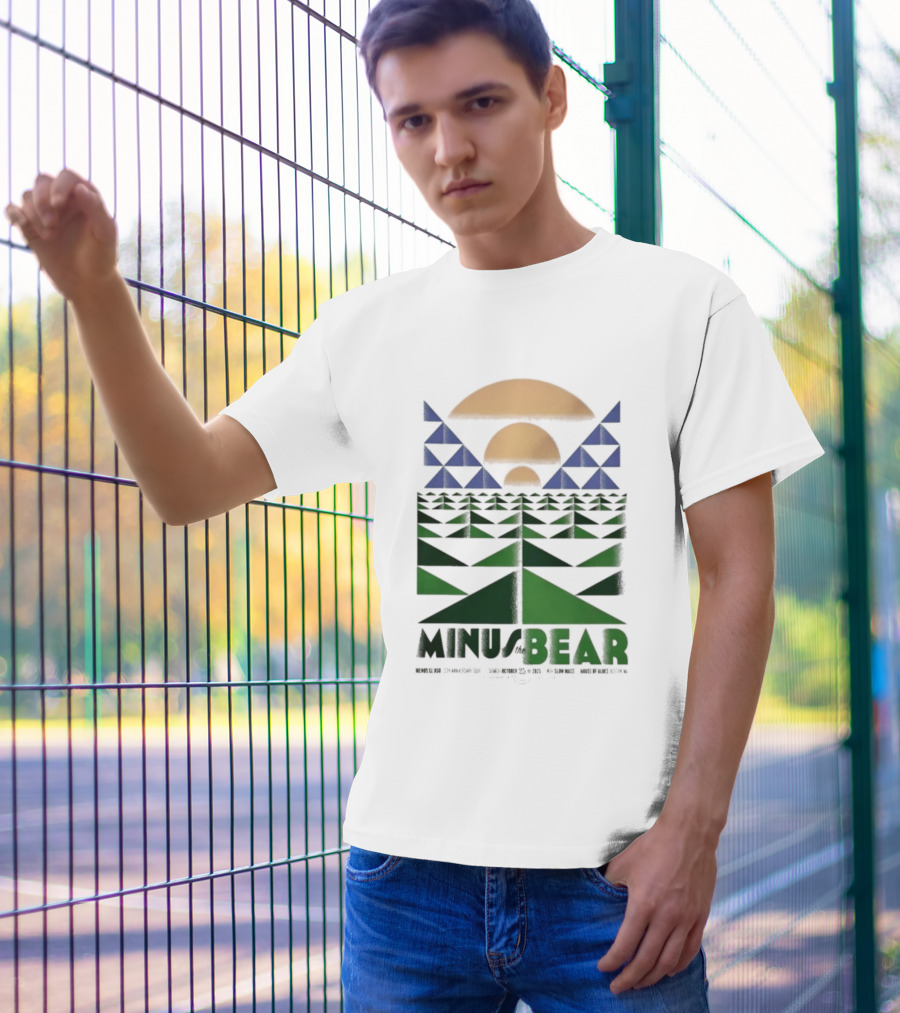 Minus The Bear Concert October 25 2025 House Of Blues Boston MA Geometric Sunset Design T-Shirt