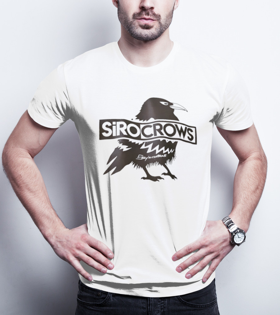 Sirocrows Contrasting Silhouette Bird Logo T-Shirt