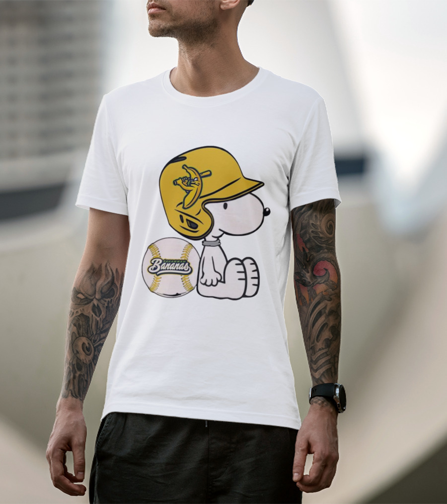 Snoopy Savannah Bananas Baseball Helmet And Ball T-Shirt