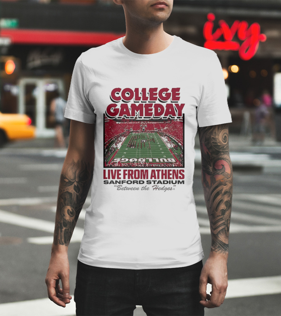 College Gameday Live From Athens Georgia Bulldogs 2025 Stanford Stadium T-Shirt