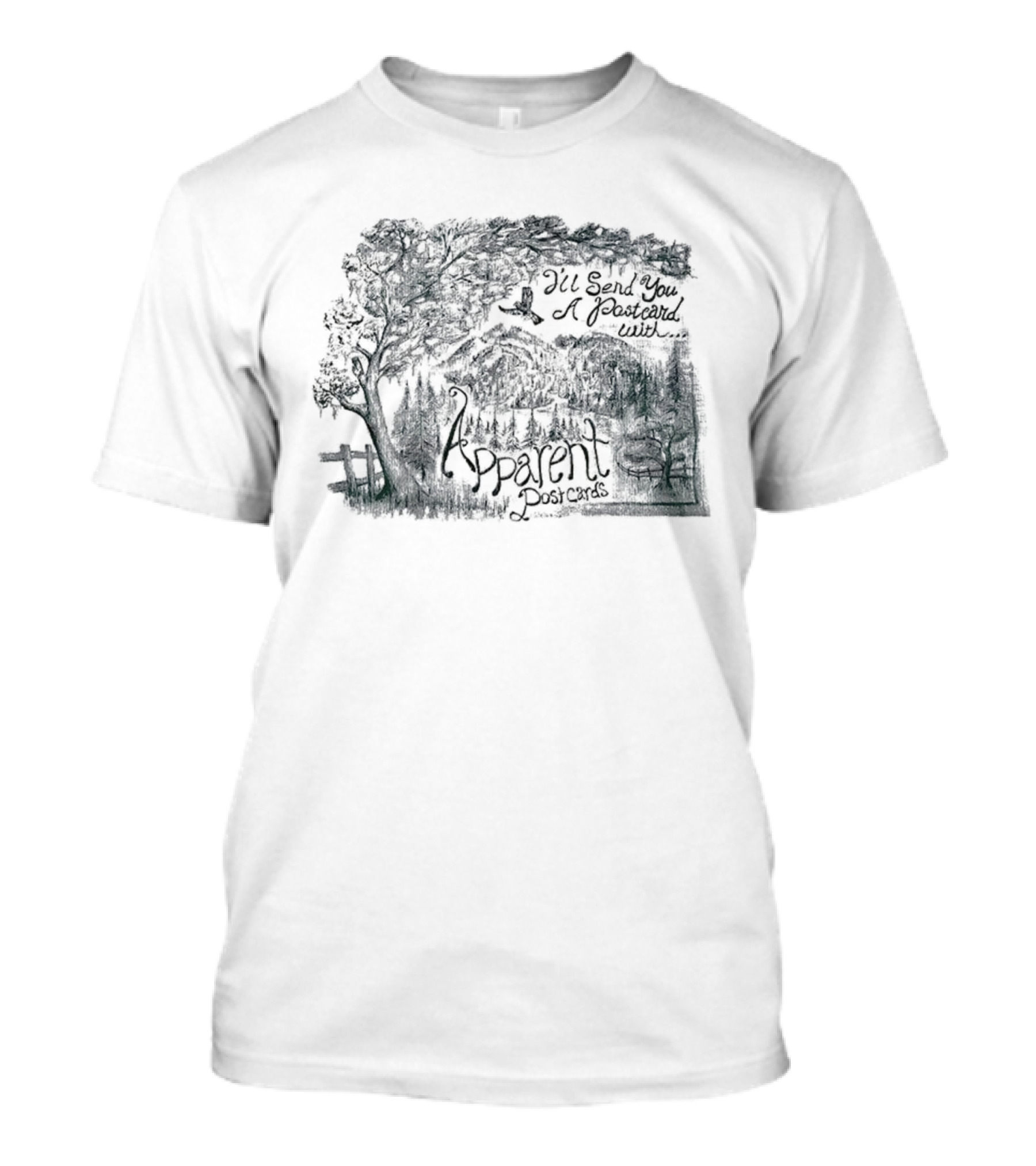 I’ll Send You A Pasteard With Apparent Post Cards Tree And Forest T-Shirt