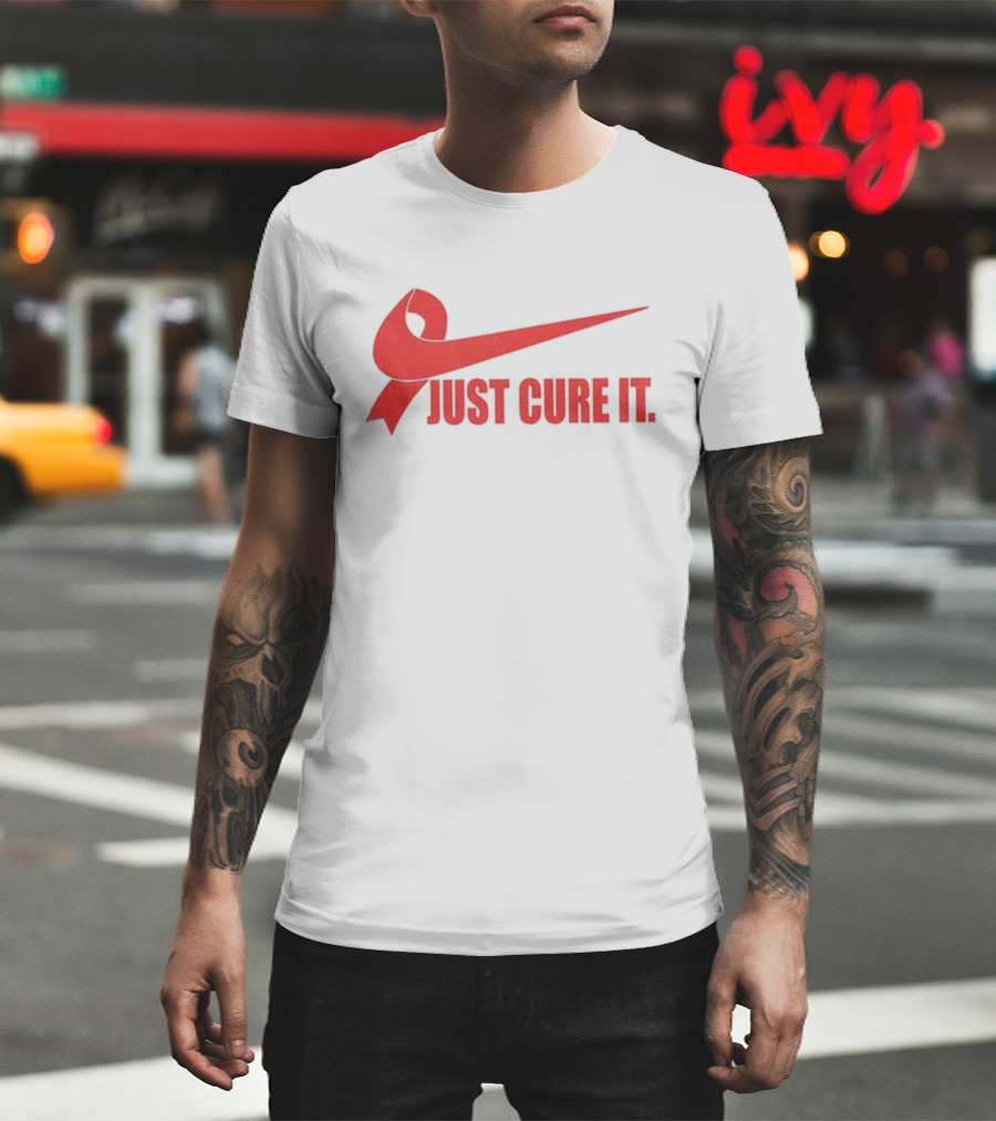 Just Cure It Breast Cancer Awareness Ribbon T-Shirt