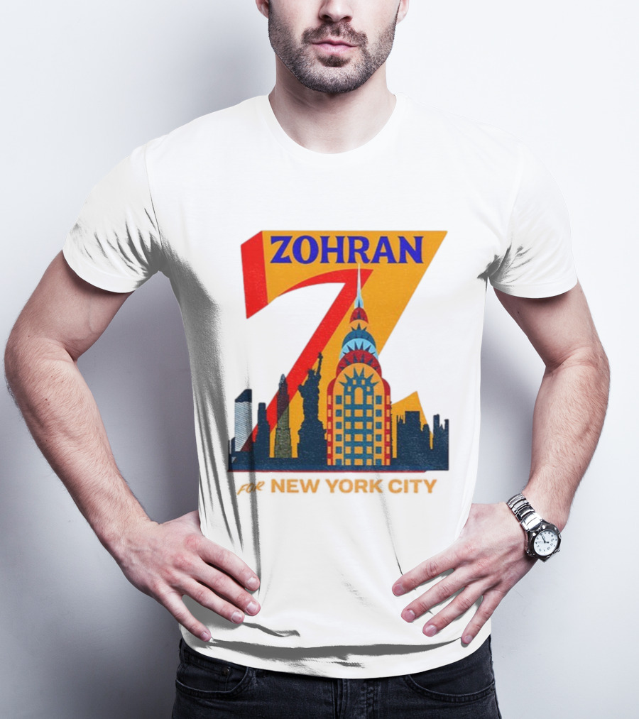 Zohran 2025 New York City Skyline Mayor Mamdani Campaign T-Shirt