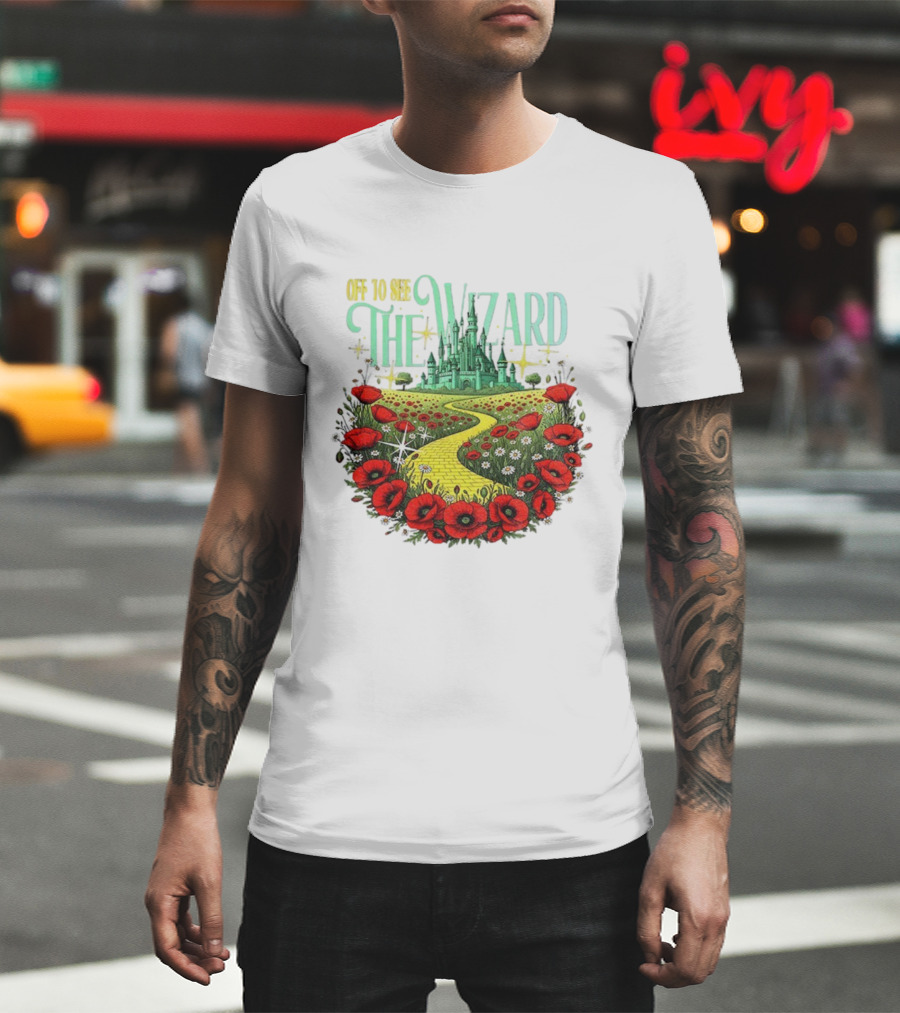 Off To See The Wizard Yellow Brick Road Castle Poppies T-Shirt