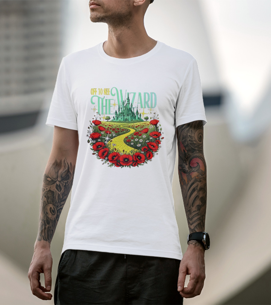 Off To See The Wizard Yellow Brick Road Castle Poppies T-Shirt