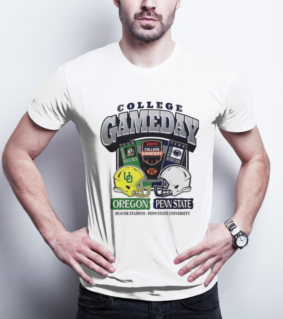 ESPN College Gameday Oregon Ducks Vs Penn State Nittany Lions Helmet Matchup T-Shirt