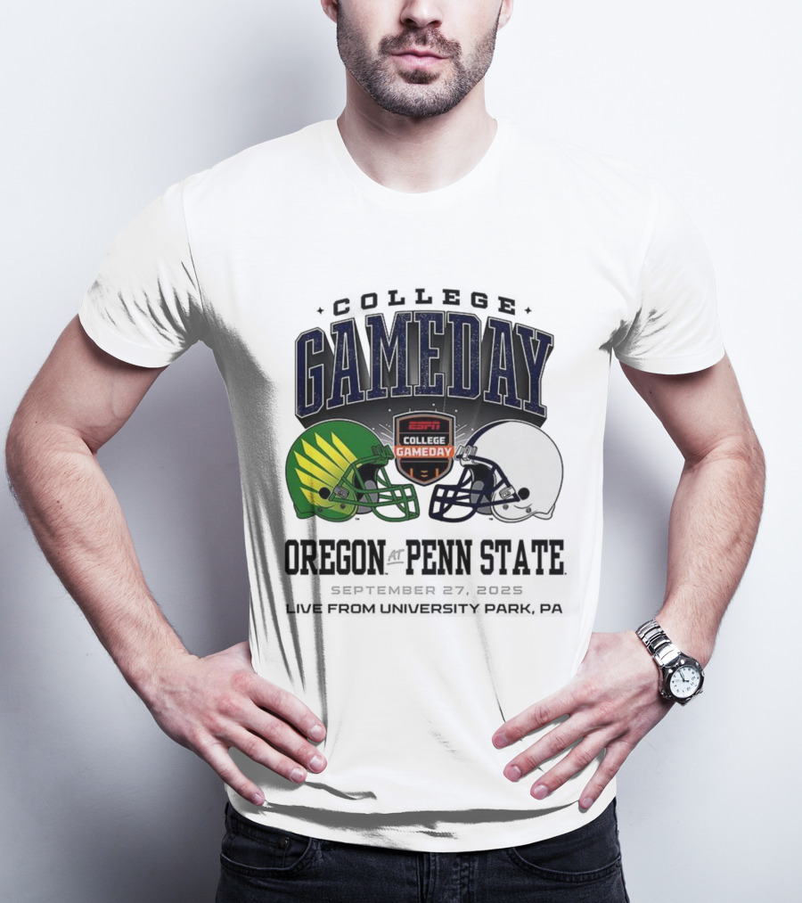 Gameday Oregon Ducks Vs Penn State Nittany Lions ESPN College Football 2025 Helmet Showdown T-Shirt