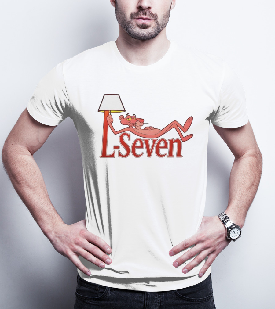 L-Seven Pink Panther Relaxing With Lamp Icon T-Shirt