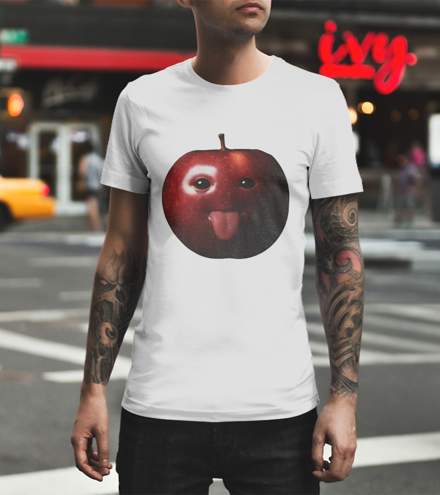 Silly AI Generated Apple Meme With Tongue Out T-Shirt