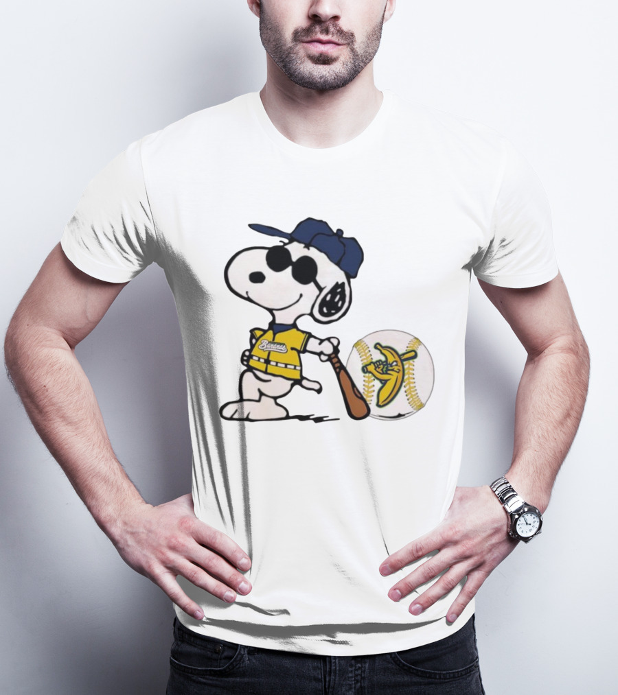 Snoopy Savannah Bananas Baseball Team Collaboration Yellow Jersey Peanuts Character T-Shirt