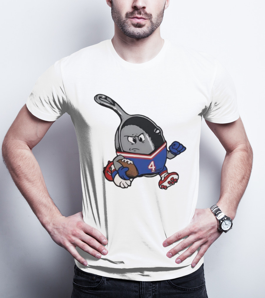 Buffalo Bills Football Pan Character Running With Ball NFL Team Spirit T-Shirt