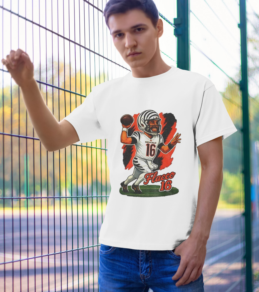 Flacco 16 Bengals Cartoon Caricature T-Shirt