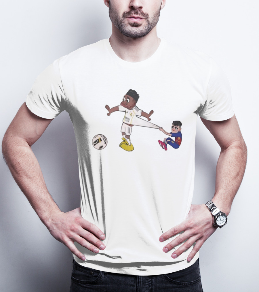 Real Madrid Barcelona Pedri Pulling Vini Football Humor T-Shirt
