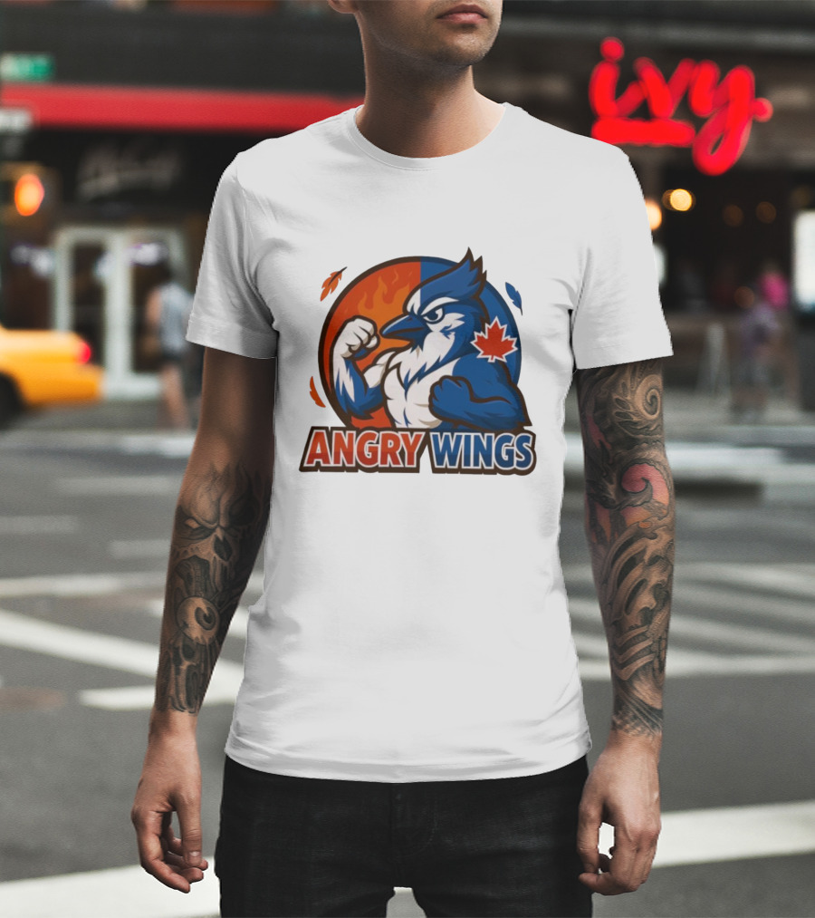 Toronto Blue Jays Angry Wings Mascot Maple Leaf T-Shirt