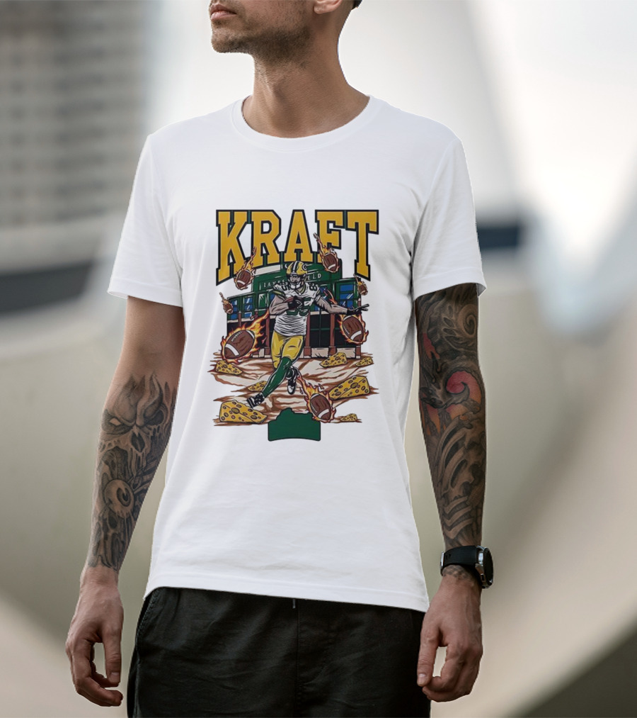 Kraft Green Bay Packers Lambeau Field Football Cheese T-Shirt