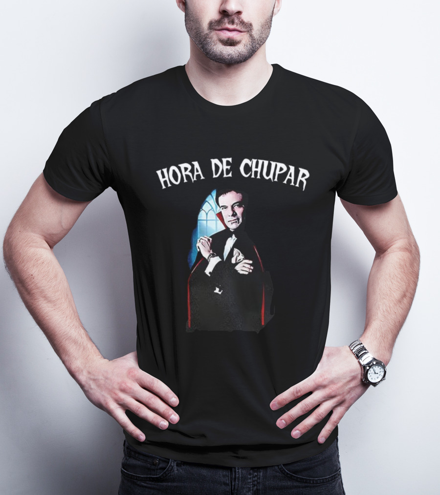 Hora De Chupar Count Dracula Classic Gothic Vampire Design T-Shirt