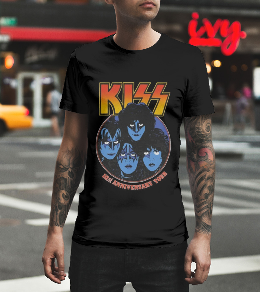 Kiss 10th Anniversary Tour Klassics 2025 Band Faces T-Shirt