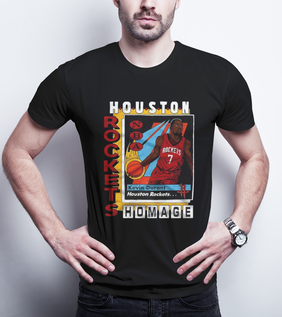 Kevin Durant Houston Rockets NBA Homage Trading Card T-Shirt