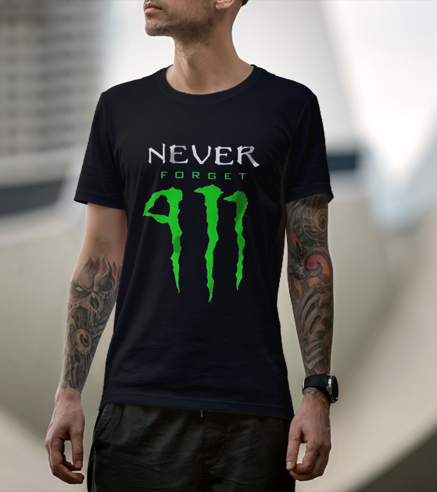 NEVER FORGET 911 Green Claw Marks T-Shirt