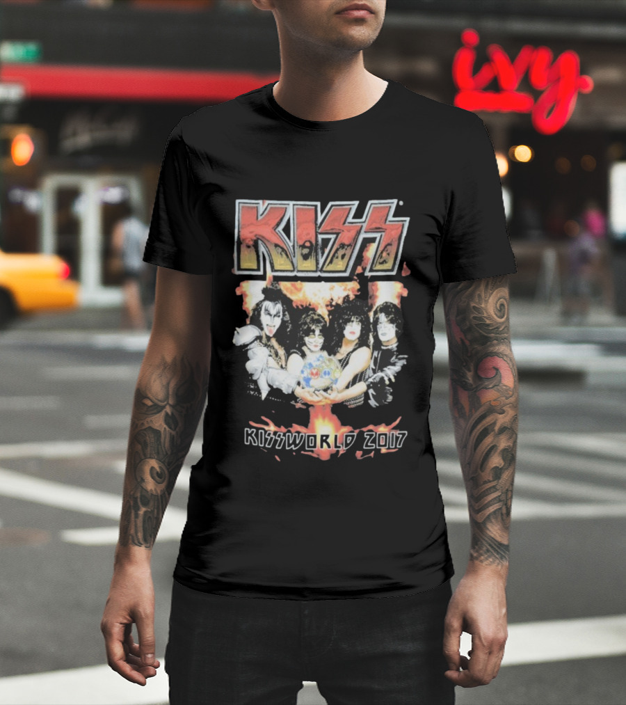 KISS Band Kissworld 2017 Tour Artwork T-Shirt