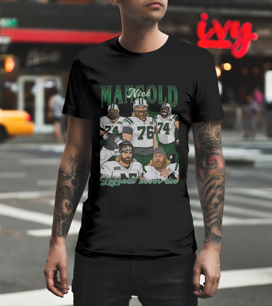 Nick Mangold New York Jets Legends Never Die 1984 2025 NFL Football T-Shirt