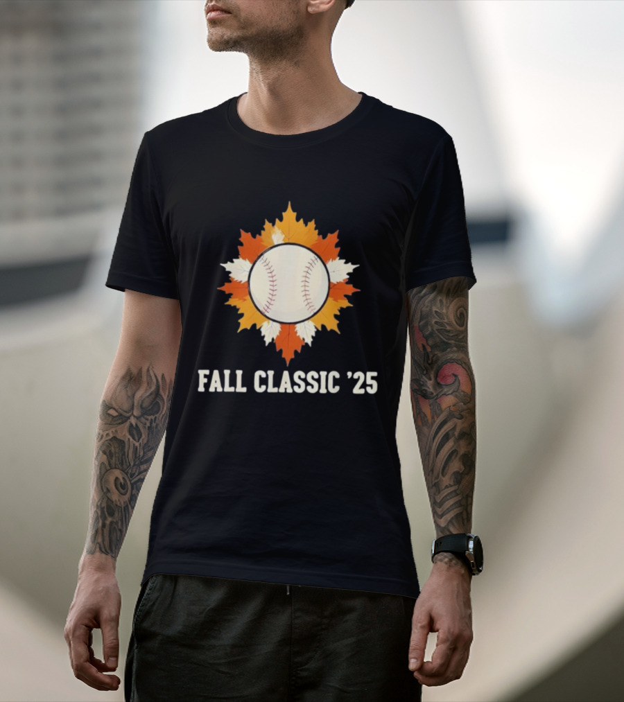 Fall Classic '25 Autumn Baseball Leaf Spirit T-Shirt