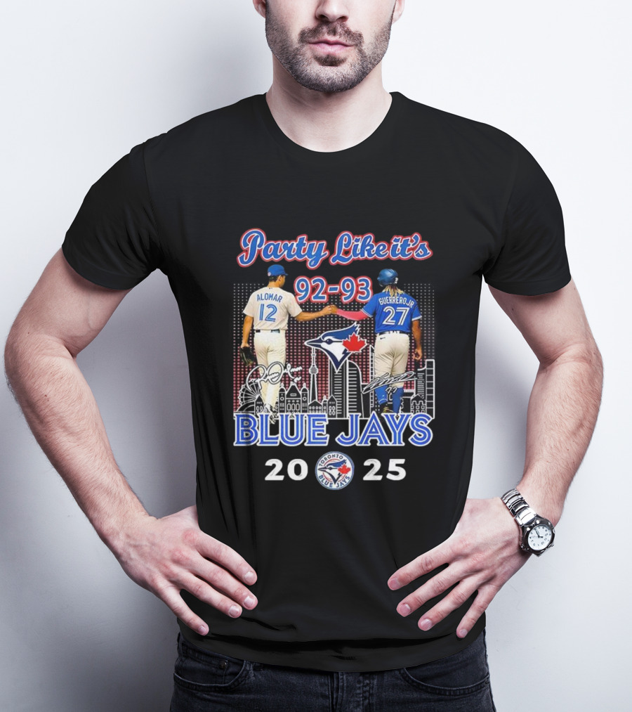 Party Like It’s 92-93 Alomar Guerrero Jr Blue Jays Toronto MLB 2025 T-Shirt