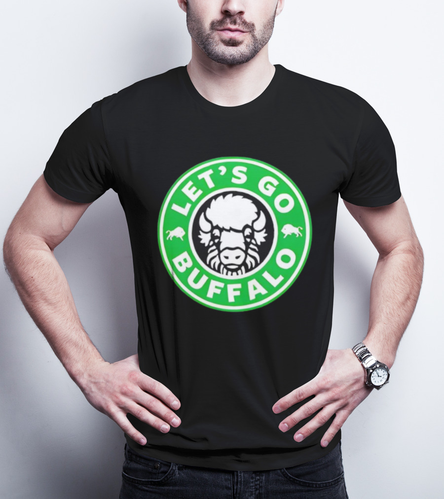 Let's Go Buffalo Green Circle Bison Badge T-Shirt