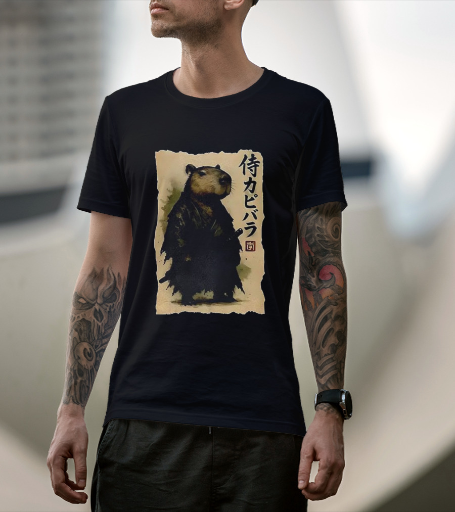 Capybara Samurai 侍カピバラ Japanese Theme T-Shirt