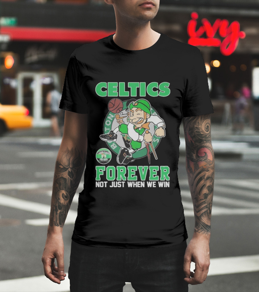 Boston Celtics Forever Team Logo Fan Mascot T-Shirt
