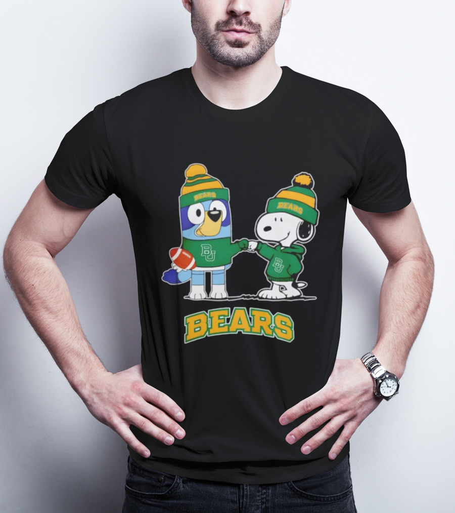 Snoopy Bluey Baylor Bears BU Football Collaboration T-Shirt