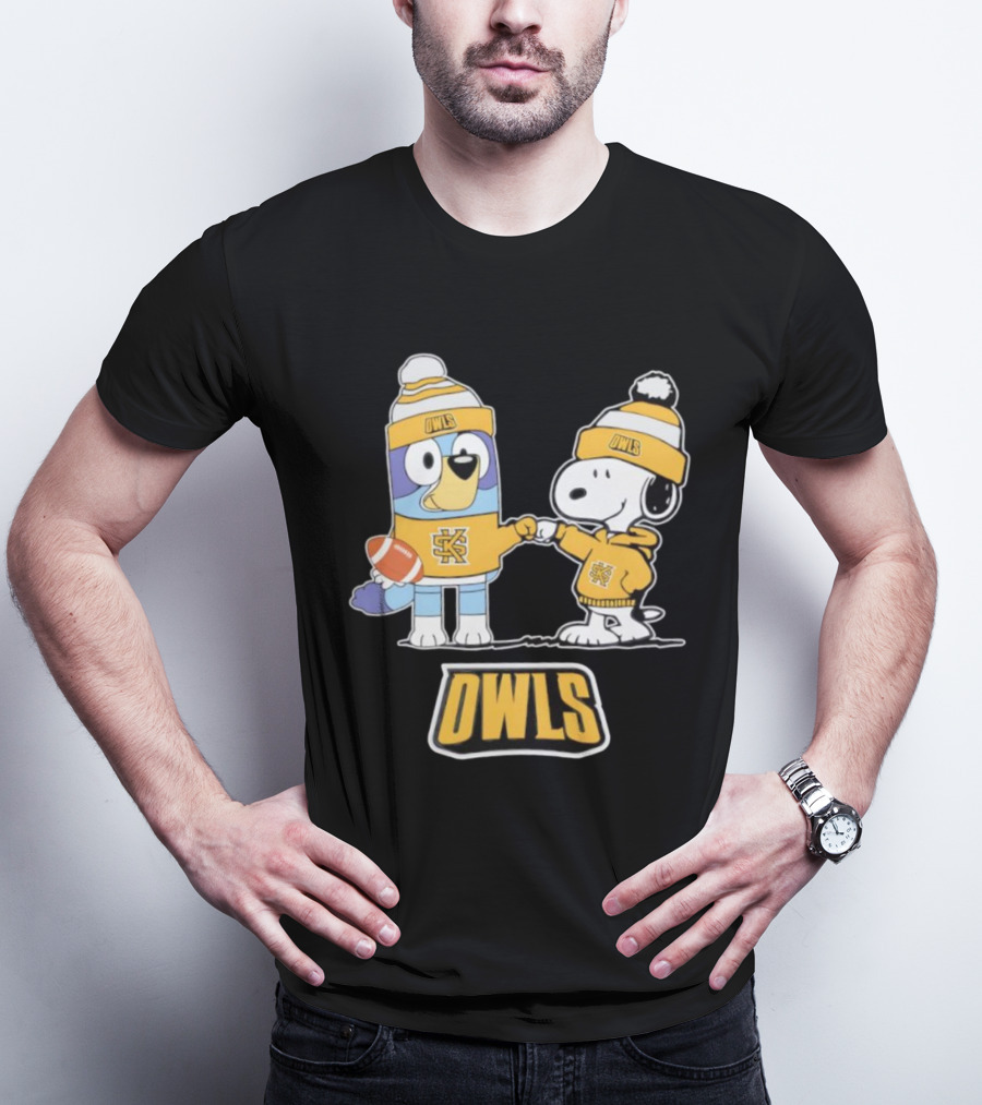 Snoopy Bluey Owls Football Collaboration With SK Logo T-Shirt