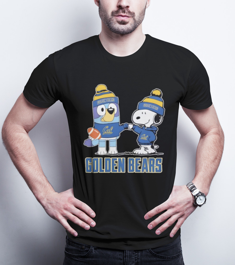 Snoopy Bluey Cal Bear Golden Bears Football Collaboration T-Shirt