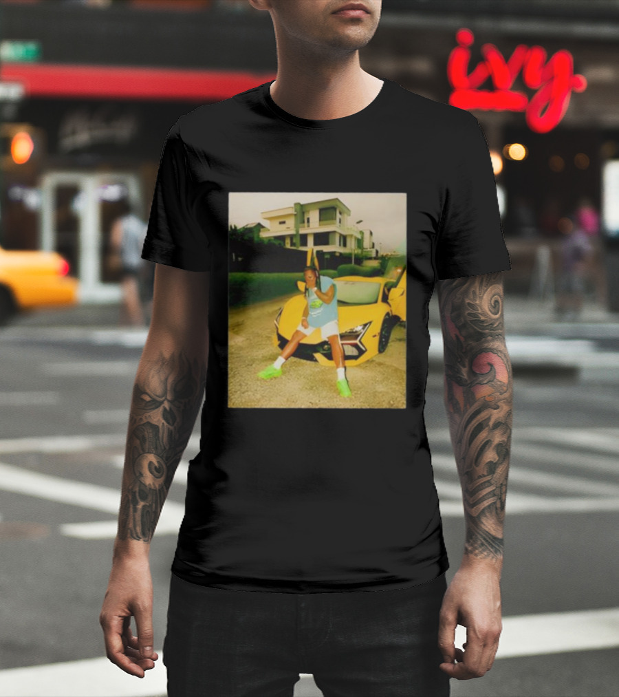 Thatojoboy Burna Boy Armless Style Yellow Sports Car Scene T-Shirt