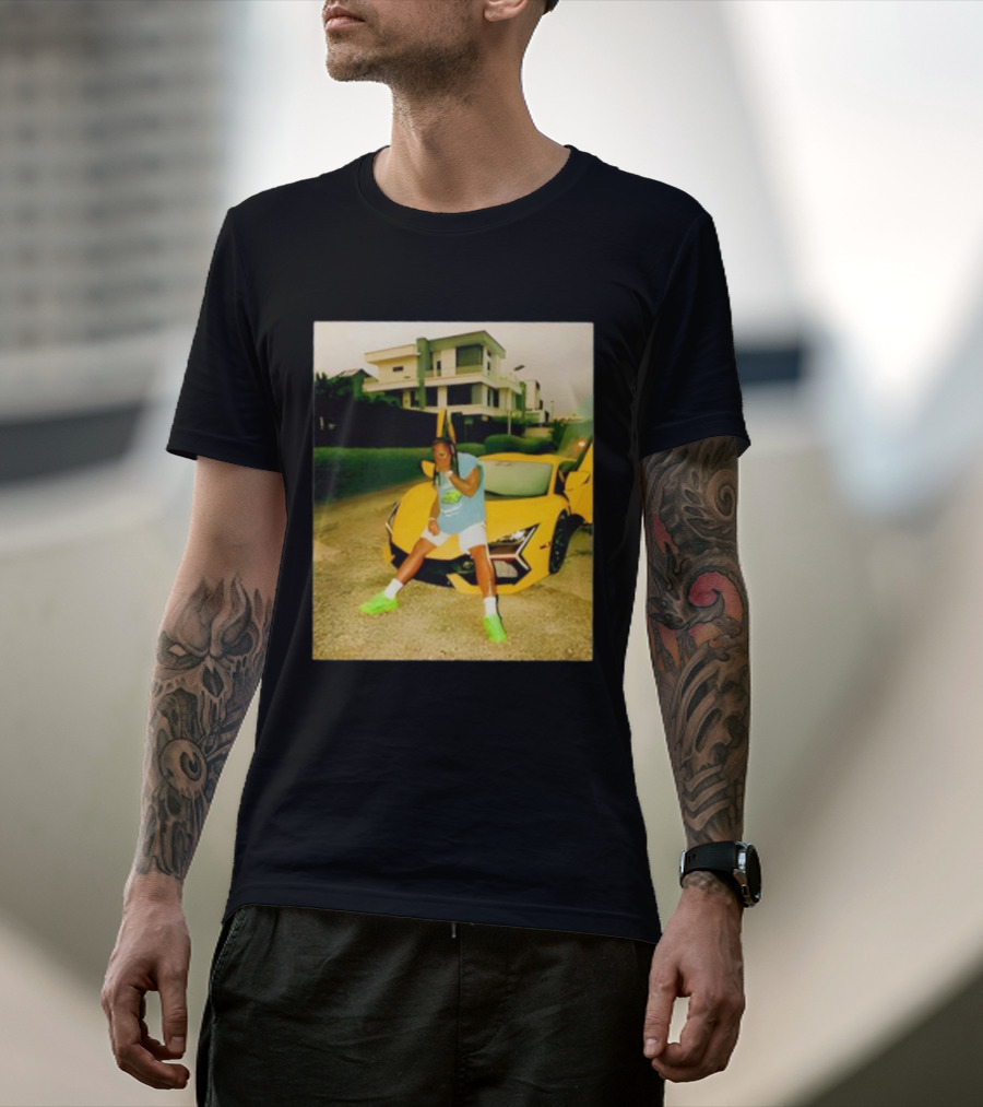 Thatojoboy Burna Boy Armless Style Yellow Sports Car Scene T-Shirt
