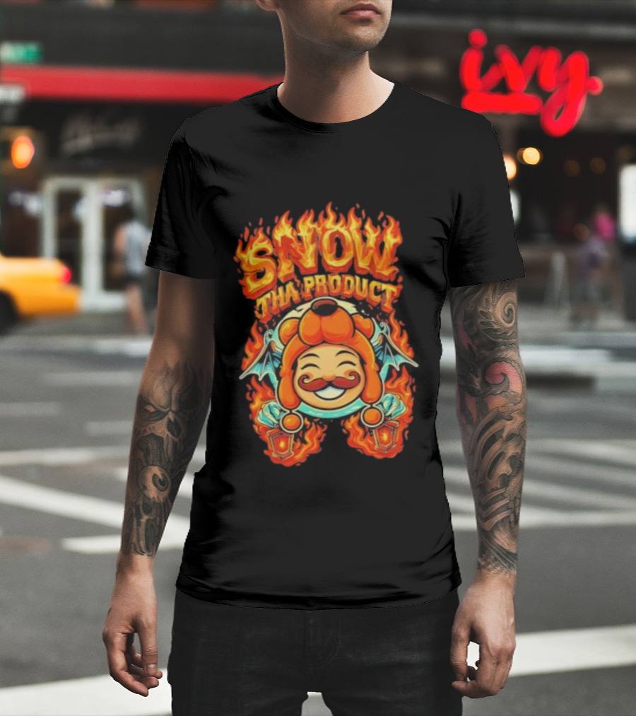 Snow Tha Product Fiery Bat Lanterns Halloween T-Shirt