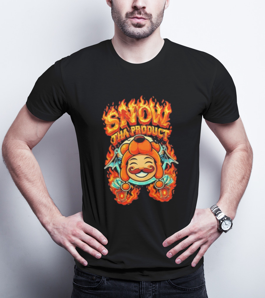Snow Tha Product Fiery Bat Lanterns Halloween T-Shirt