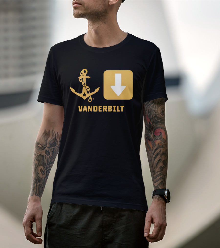 Vanderbilt Commodores Anchor Down Symbols Football Logo T-Shirt