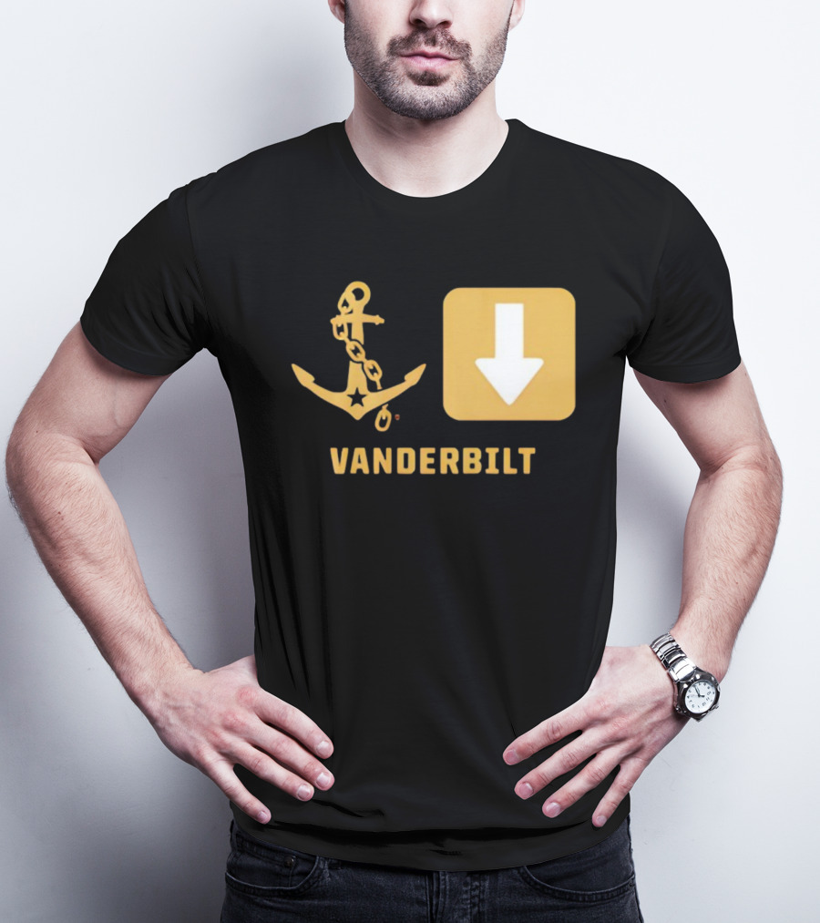 Vanderbilt Commodores Anchor Down Symbols Football Logo T-Shirt