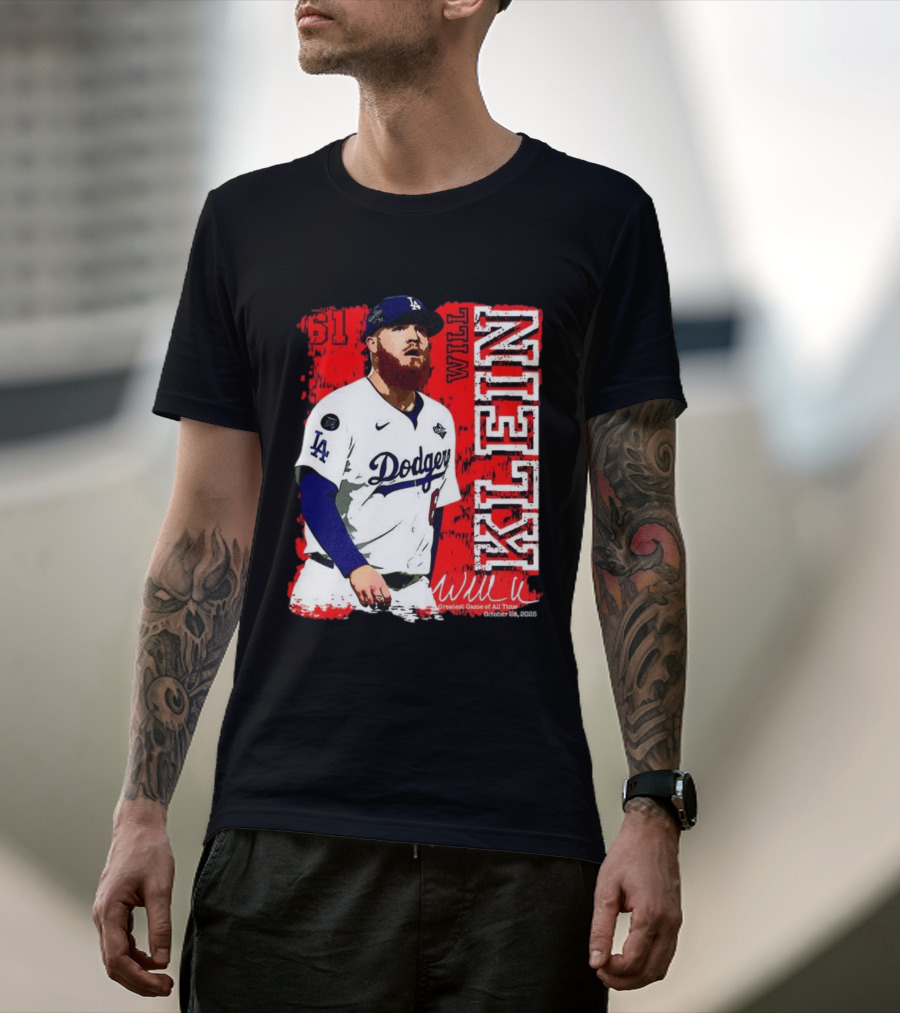 Will Klein Los Angeles Dodgers Number 61 Greatest Game Of All Time 2025 Signature T-Shirt