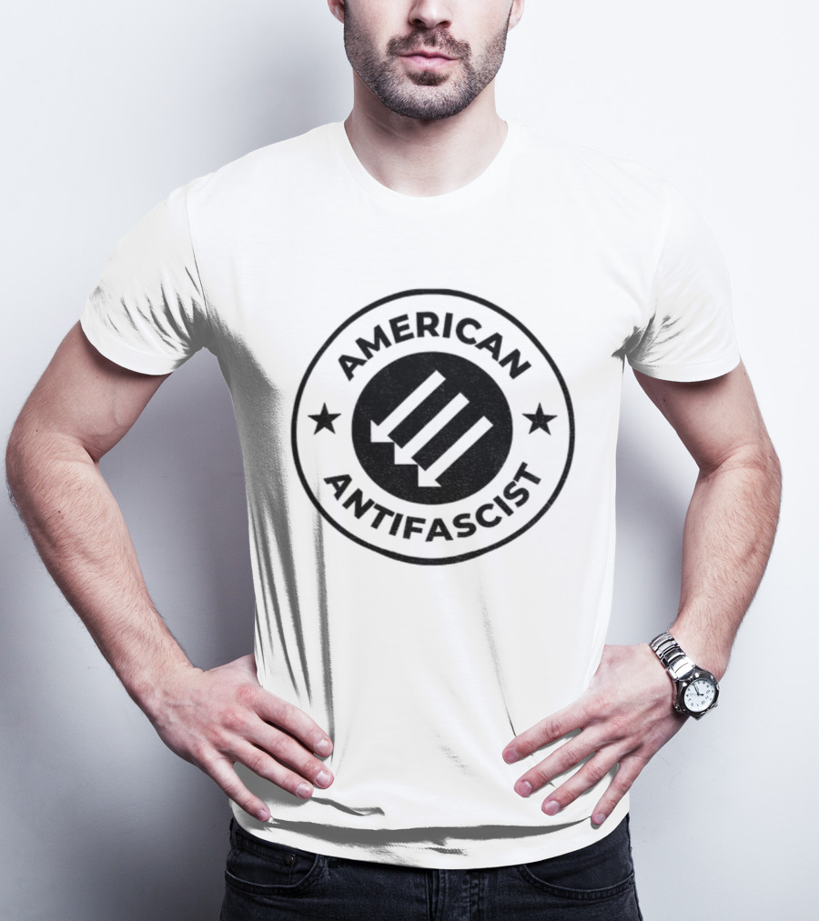American Antifascist Three Arrows Symbol Political Emblem T-Shirt