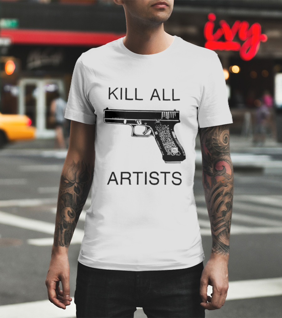 Kill All Artists Gun Graphic T-Shirt