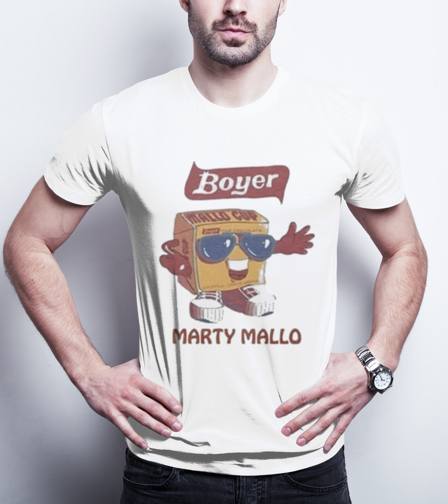 Boyer Mallo Cup Marty Mallo Character With Sunglasses T-Shirt