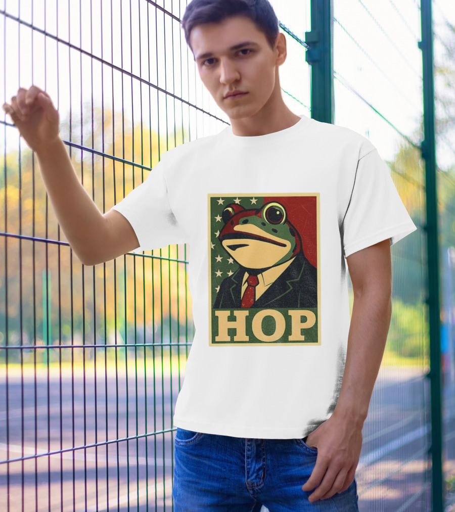 Frog HOP Portland Protest Anti ICE Anti Fascism American Flag T-Shirt