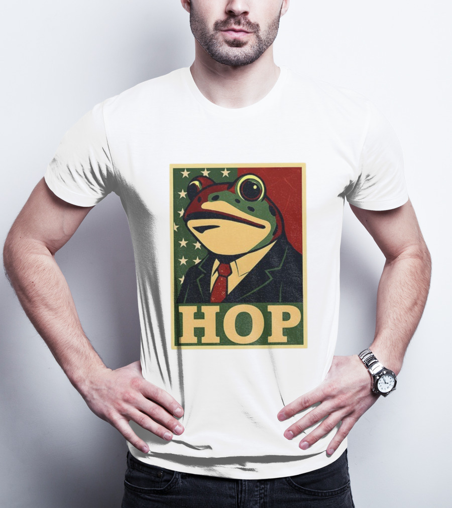 Frog HOP Portland Protest Anti ICE Anti Fascism American Flag T-Shirt